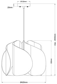 Fabas Luce 3672-40-132 - Lustr na lanku PEVERO 1xE27/40W/230V dřevo