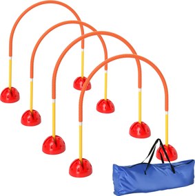 Sada agility vybavení pro psy PawHut, agility set se 4 nastavitelnými šířkami dveří, taška na nošení, snadná montáž, přenosný agility pro psy, žlutá a