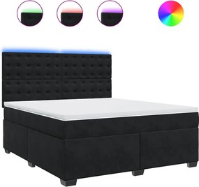 Box spring postel s matrací černá 180x200 cm samet 3293292