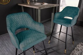 Barová židle Paris dekorativní prošívání petrol velvet/ 42294
