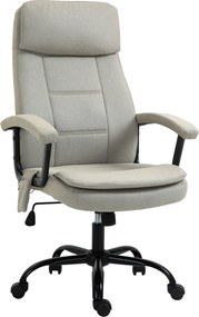 Kancelářská židle Vinsetto s masážní funkcí ergonomická výškově nastavitelná kancelářská židle s houpací funkcí béžová pro pohodlí v domácí kanceláři…