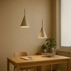 Závěsné svítidlo Capital, 1x tmavě obéžové kovové stínítko, (fi 17cm), be