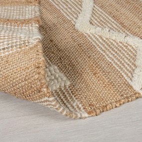 Flair Rugs, Běhoun Jubilant Medina Jute Natural/Ivory, 60x230, béžová, ložnice