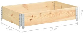 Vyvýšený záhon 50 x 100 cm masivní borové dřevo - Default Title
