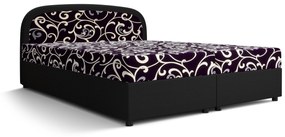 Manželská postel Boxspring 160 cm Brick Comfort (tmavě hnědá + vzor květ) (s matrací a úložným prostorem). 1055775