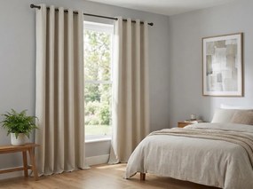 Bílo-krémový závěs OXFORD 140x250 cm Zavěšení: Kovové kroužky