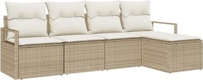 Set pohovek 5 ks Béžová polyratan 3346341