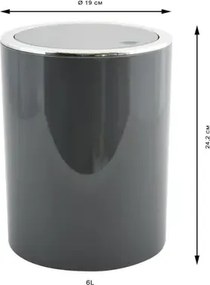 MSV KAMAKA výklopný odpadkový koš 6 L šedý / plast