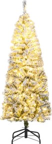 Costway 150 cm Umělý vánoční stromeček s 180 teplými bílými LED světly