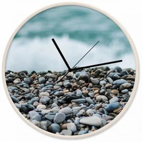 Nástěnné hodiny Oblázková pláž s tichým chodem a průměrem 32cm