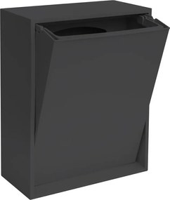 Černý odpadkový koš na tříděný odpad/nástěnný z recyklovaného plastu Recycling Box – ReCollector