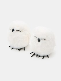 Sinsay - Stojící vánoční dekorace ve tvaru sov 2 pack - bílá