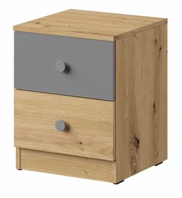 Noční stolek NERO 9 Domel 40/50/40 barva: dub artisan/šedý mat/bílý mat