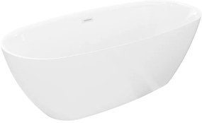 Mexen Luvo Slim volně stojící vana 170 x 75 cm, bílá, bílý přepad - 52801707500-20