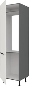 ARIA aw | vysoká skříňka 60 LO-215 2F na vestavnou lednici | 60 cm | ANTI FINGERPRINT povrch | antracit/bílá