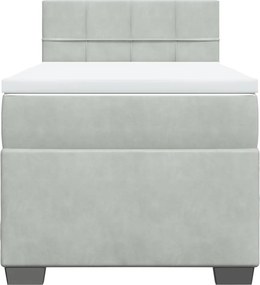 Box spring postel s matrací světle šedá 80 x 200 cm samet 3288462