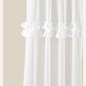 Room99 Záclona na kroužcích Frilla s volánky Jednobarevná Barva: Krémová, Velikost: 250 x 250 cm