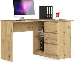 Rohový počítačový stůl B16 pravá - dub artisan
