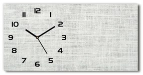 Wallmuralia Skleněné hodiny na stěnu Lněné bílé plátno 60x30 cm