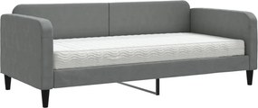 Válenda s matrací tmavě šedá 90 x 200 cm textil 3196799