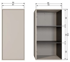 Krémová modulární skříň z borovicového dřeva 50x110 cm Daily – vtwonen