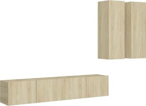 4dílný set TV skříněk dub sonoma kompozitní dřevo 3079001