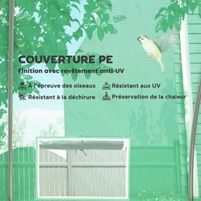 Zahradní tunelová skleník Outsunny 24m² 8L x 3W x 2H m - 16 oken, Rolovací zipová vrata - Pozinkovaná ocelová konstrukce, Vysoce hustý PE kryt