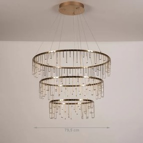 Závěsný LED lustr do obýváku Trinity Gold Platinum 80
