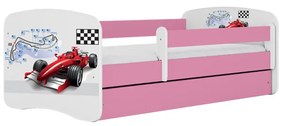 Kocot Kids Dětská postel FORMULE růžová Velikost postele: 140x70, Matrace: Bez matrace, Šuplík: Bez šuplíku