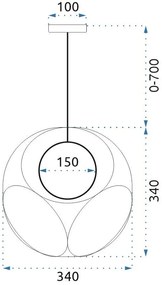 Toolight Závěsné svítidlo APP1019-1CP