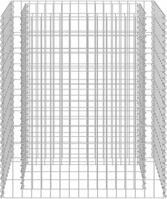 Gabionový vyvýšený záhon pozinkovaná ocel 90 x 50 x 100 cm 143568