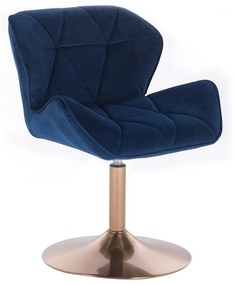 LuxuryForm DESIGN Otočná židle MILANO VELUR na zlatém talíři - modrá