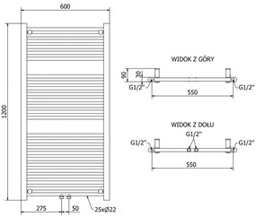 Mexen Mars, elektrické topné těleso 1200 x 600 mm, 600 W, bílá, W110-1200-600-6600-20