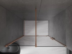 Mexen Velar, posuvné sprchové dveře do otvoru 150 cm, 8mm šedé sklo, měděná matná, 871-150-000-41-65