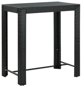 Zahradní barový stůl černý 100 x 60,5 x 110,5 cm polyratan,  45874