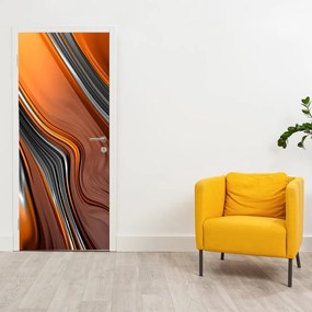 Fototapeta na dveře - oranžová abstrakce (95x205cm)