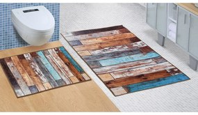 Bellatex Koupelnová sada bez výkroje Dřevěná podlaha, 60 x 100 cm, 60 x 50 cm