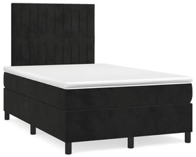 Box spring postel s matrací a LED černá 120 x 190 cm samet