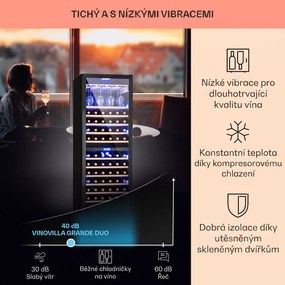 Klarstein Vinovilla Onyx Grande, vinotéka, 425 l/162 lahví, černá