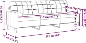 3místná pohovka s polštáři černá 210 cm textil 3278205