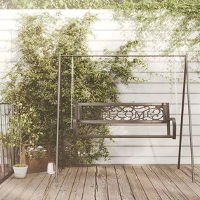 Zahradní houpací lavice 125 cm ocel a plast černá 317143