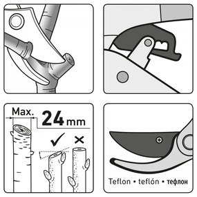 Nůžky zahradnické s rohatkovým převodem, 205mm
