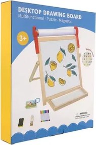 TEDDIES Tabule oboustranná magnetická / Dřevo / 33x33 cm / S rolí papí