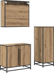 Sada koupelnového nábytku 3 ks Artisanový dub 65 x 33 x 60 cm 3402373