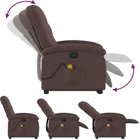 Elektrické masážní polohovací křeslo tmavě hnědé textil 3204085