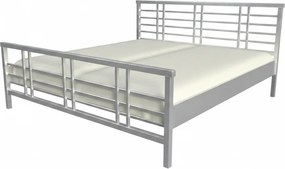 Nábytek ATIKA s.r.o. Kovová postel BARS Barevne provedení: stříbrná RAL 9006, Rozměr: 90 x 200 cm