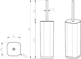 Sapho, SEVENTY WC kartáč na postavení, černá