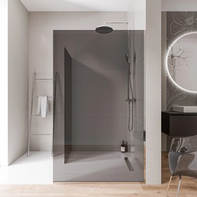 Sprchová zástěna Walk-In EX102 - 10mm šedé sklo - Nano ochrana - 2 stěny - profil chrom - různé šířky