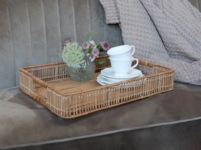 Ratanový podnos s uchy Wicker - 48*9*34 cm