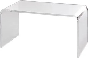 Akrylový konferenční stolek, průhledný akrylátový koncový stolek ve tvaru C, 41,4 cm